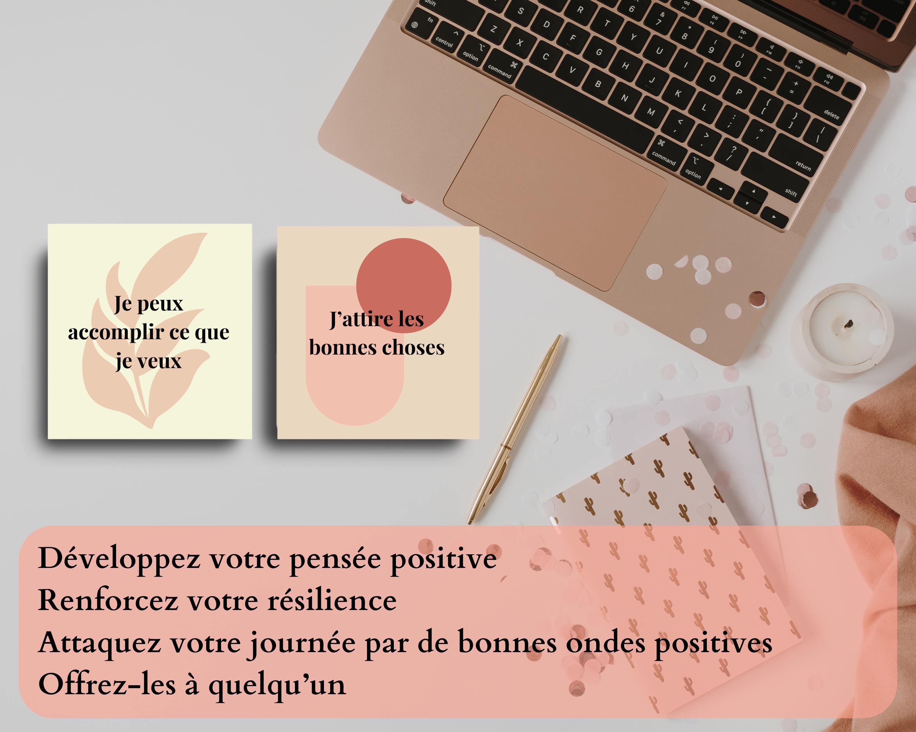 36 Printable Positive Affirmation Cards in French, Self-confidence ...