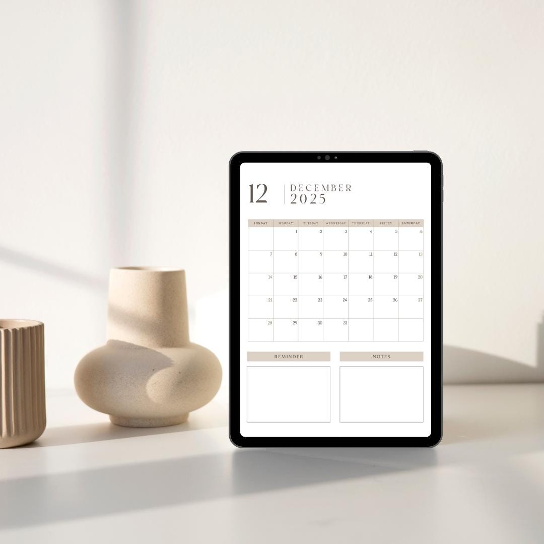 2025 Digital Planner,monthly Organizer Minimalist Digital and Printable ...