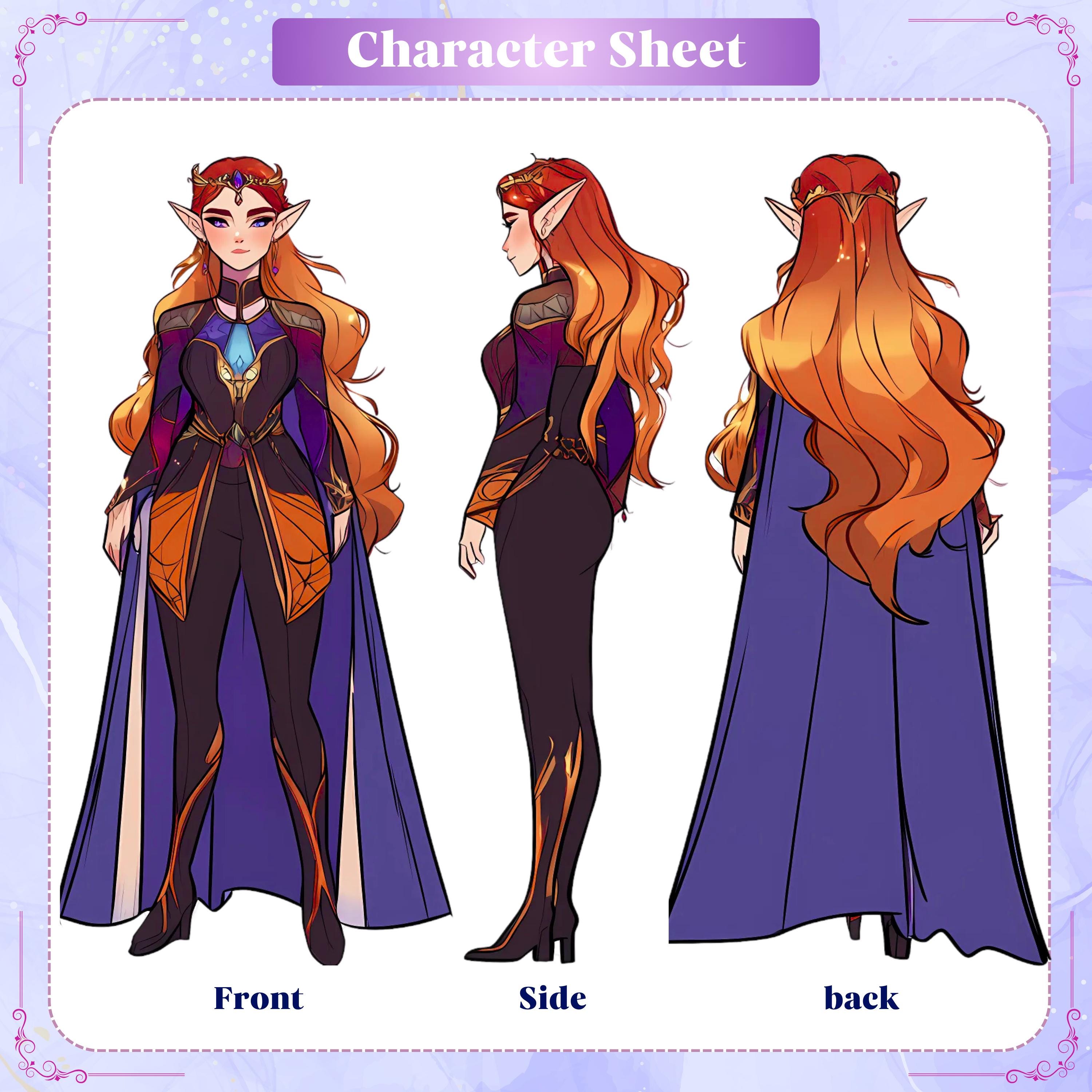 Character Reference Sheet , Anime Reference Sheet, Vtuber Reference ...