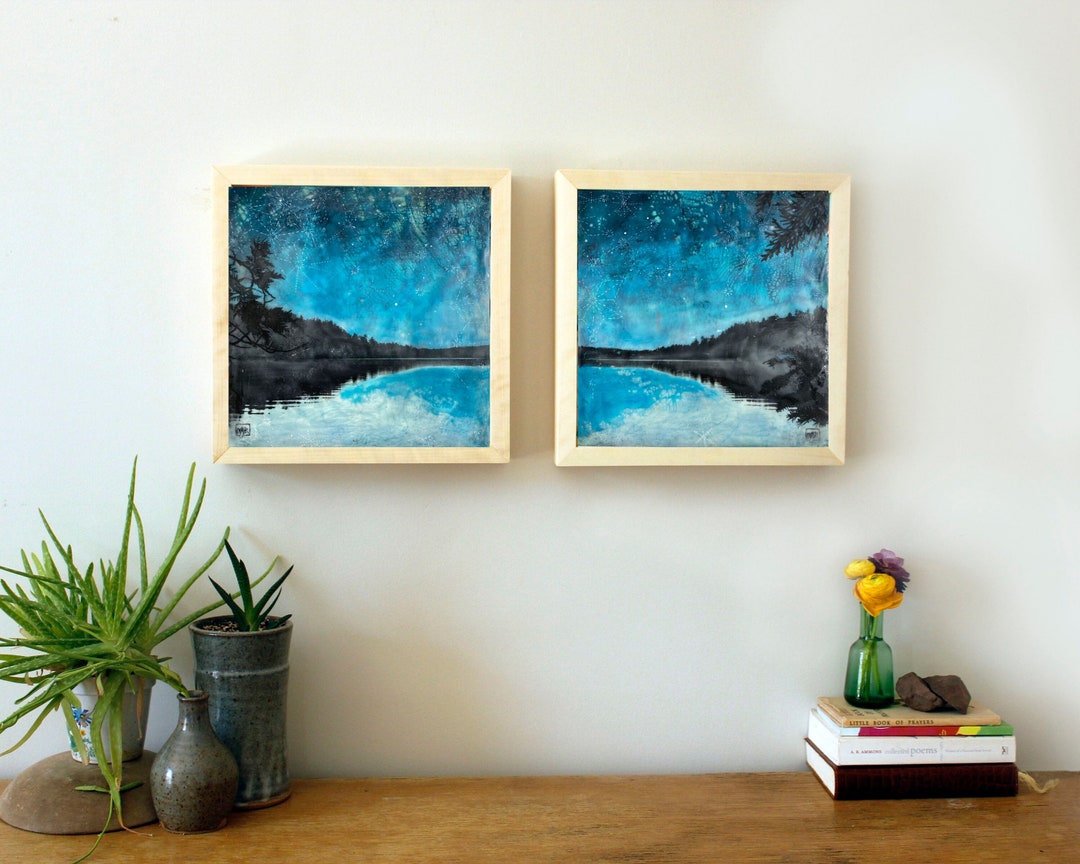 Naturalness + Simplicity Diptych, Encaustic Fine Art Print, BWCA and ...