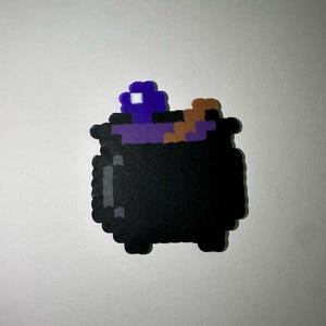 Halloween Cauldron With Potion Inside Perler Bead Pixel Art Spooky ...