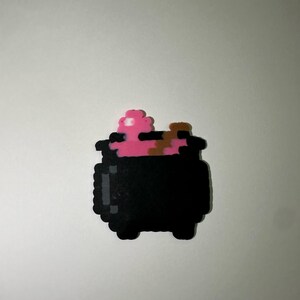 Halloween Cauldron With Potion Inside Perler Bead Pixel Art Spooky ...