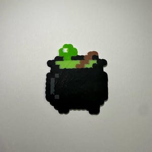 Halloween Cauldron With Potion Inside Perler Bead Pixel Art Spooky ...