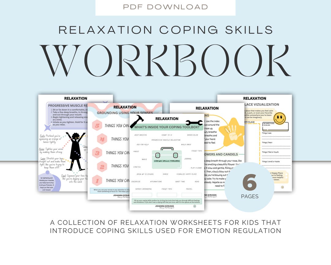 Relaxation Coping Skills Workbook for Kids - Etsy