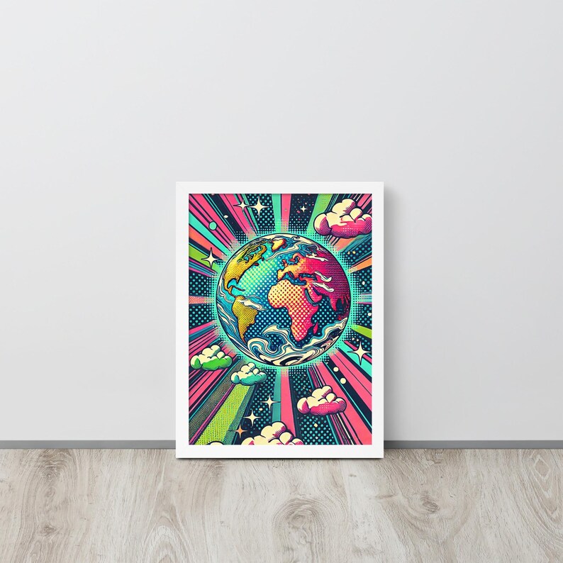 Print | Planet Earth | Space | Pop Art - Etsy