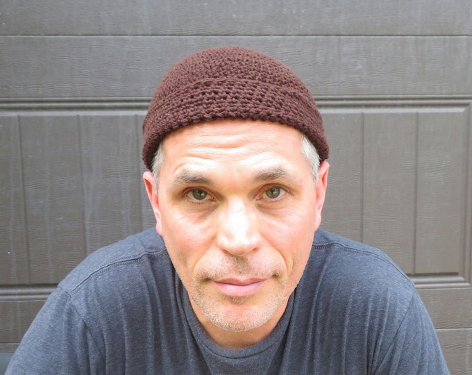 Men's Summer Docker Hat Espresso Brown Cotton Linen Dock - Etsy