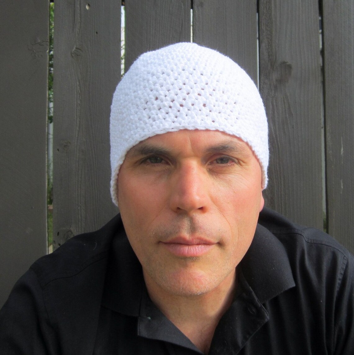 Men's Kundalini Yoga Cap Pure White Cotton Crochet Beanie - Etsy