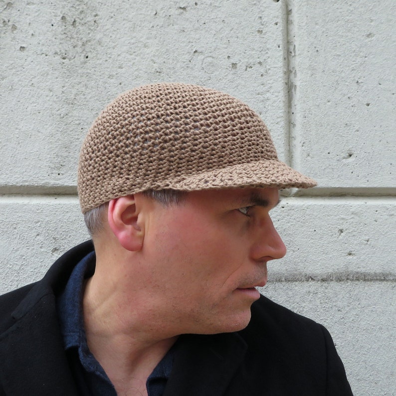 Summer Baseball Cap, Khaki Cotton Linen Lightweight Hat: Crochet Men's ...