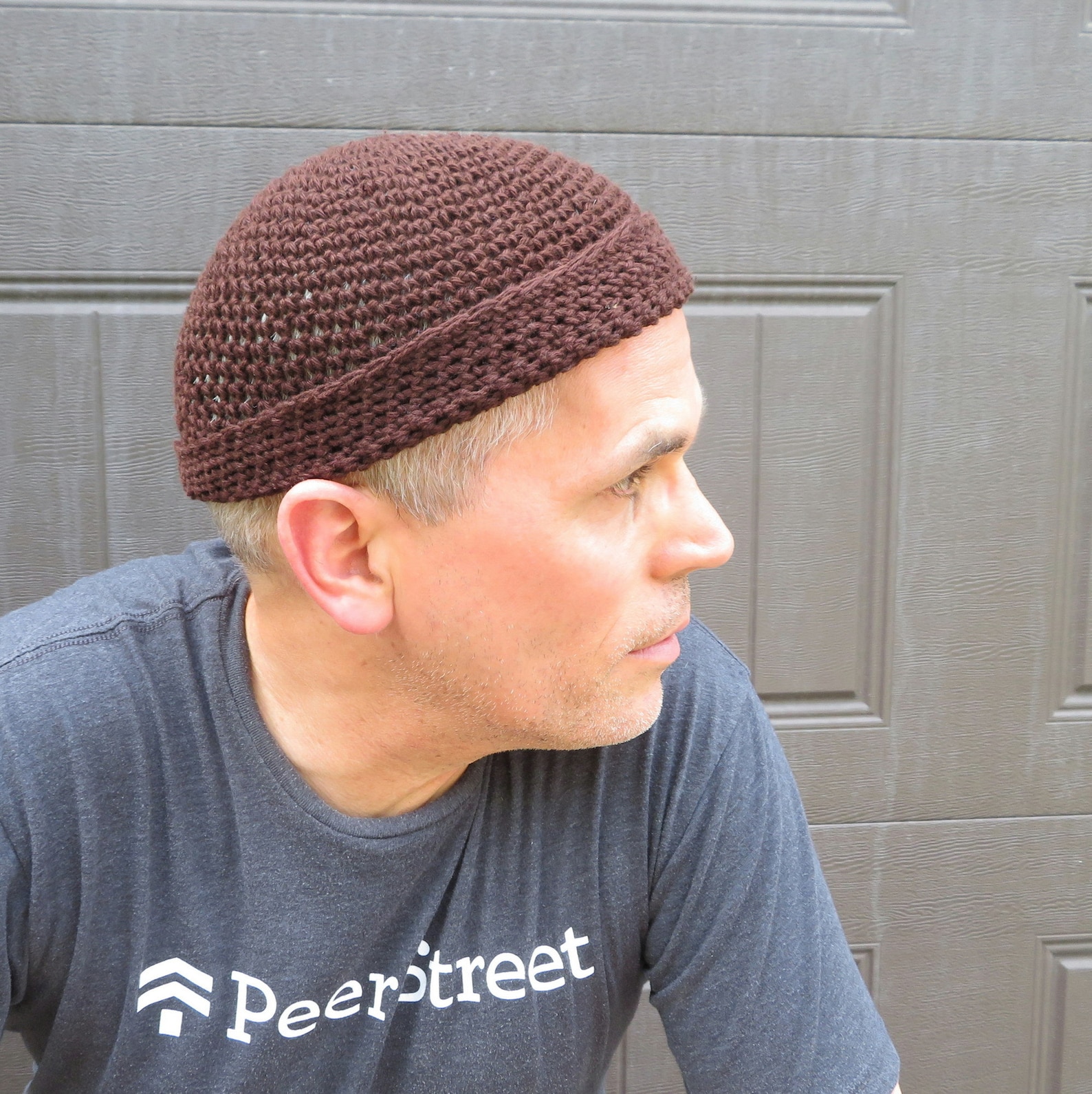 Men's Summer Docker Hat Espresso Brown Cotton Linen Blend - Etsy