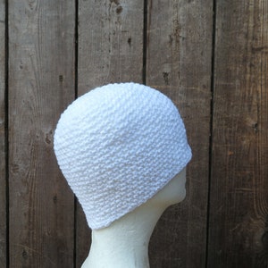 Men's Kundalini Yoga Cap, Pure White Cotton Hand Crocheted Beanie - Etsy