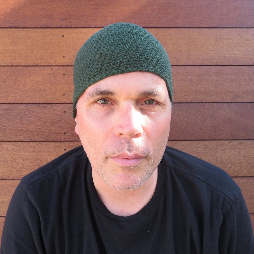 Men's Summer Beanie Forest Green Cotton Linen Skull Cap - Etsy