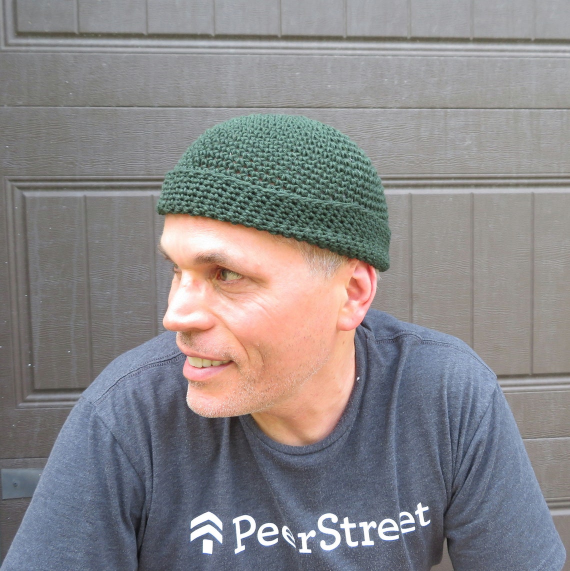 Men's Summer Docker Cap Forest Green Cotton Linen Blend | Etsy