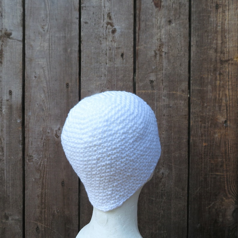 Men's Kundalini Yoga Cap Pure White Cotton Crochet Beanie - Etsy