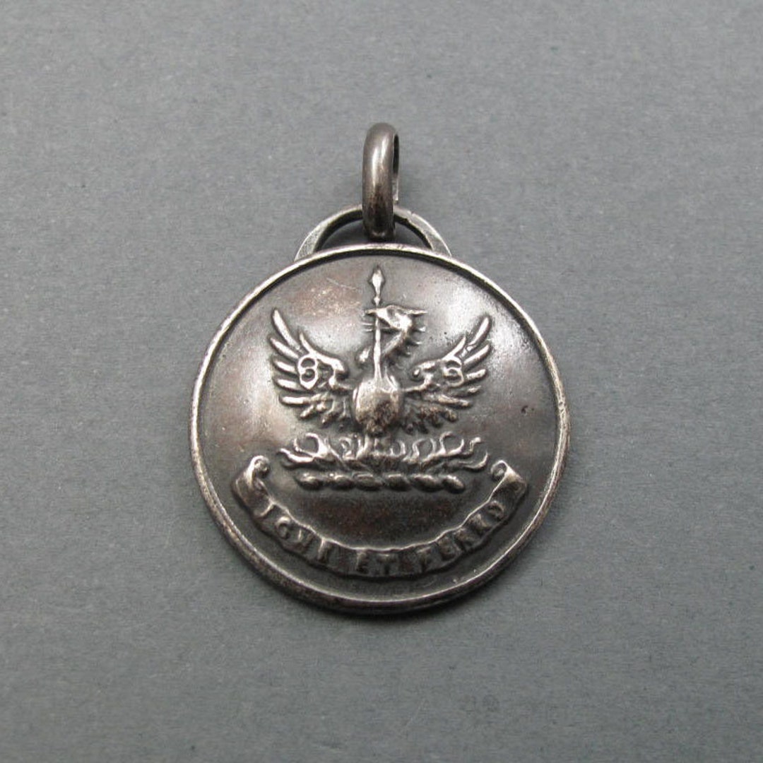 Sterling Silver Phoenix Pendant, Rebirth Charm, Antique Button Jewelry ...