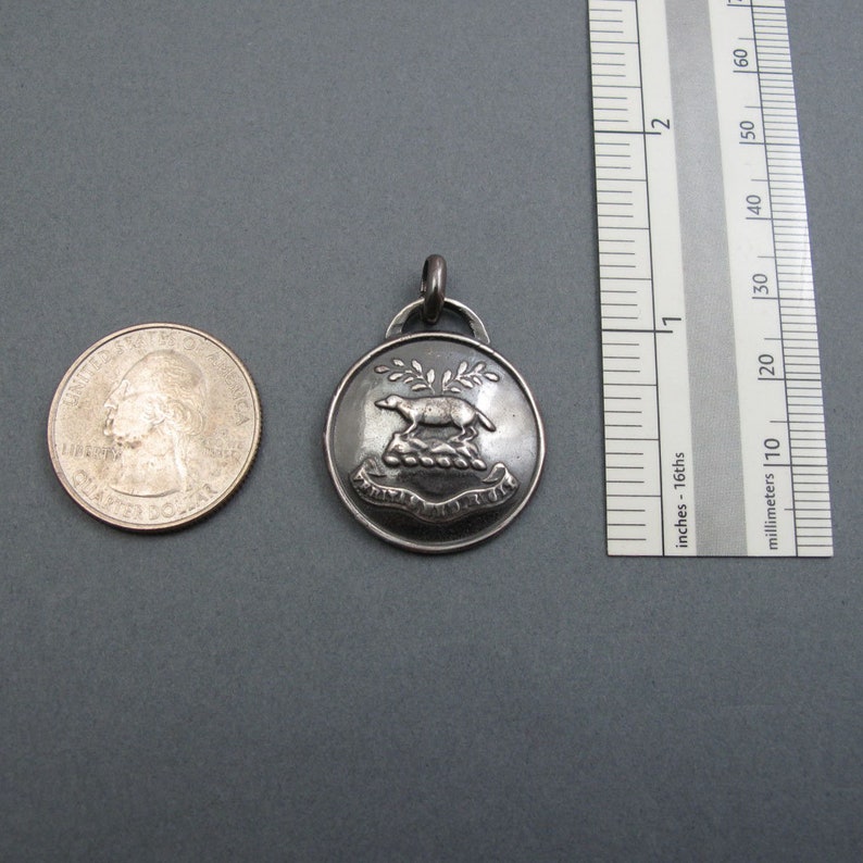 Antique Livery Button Pendant, Sterling Silver Button Necklace, Let the ...