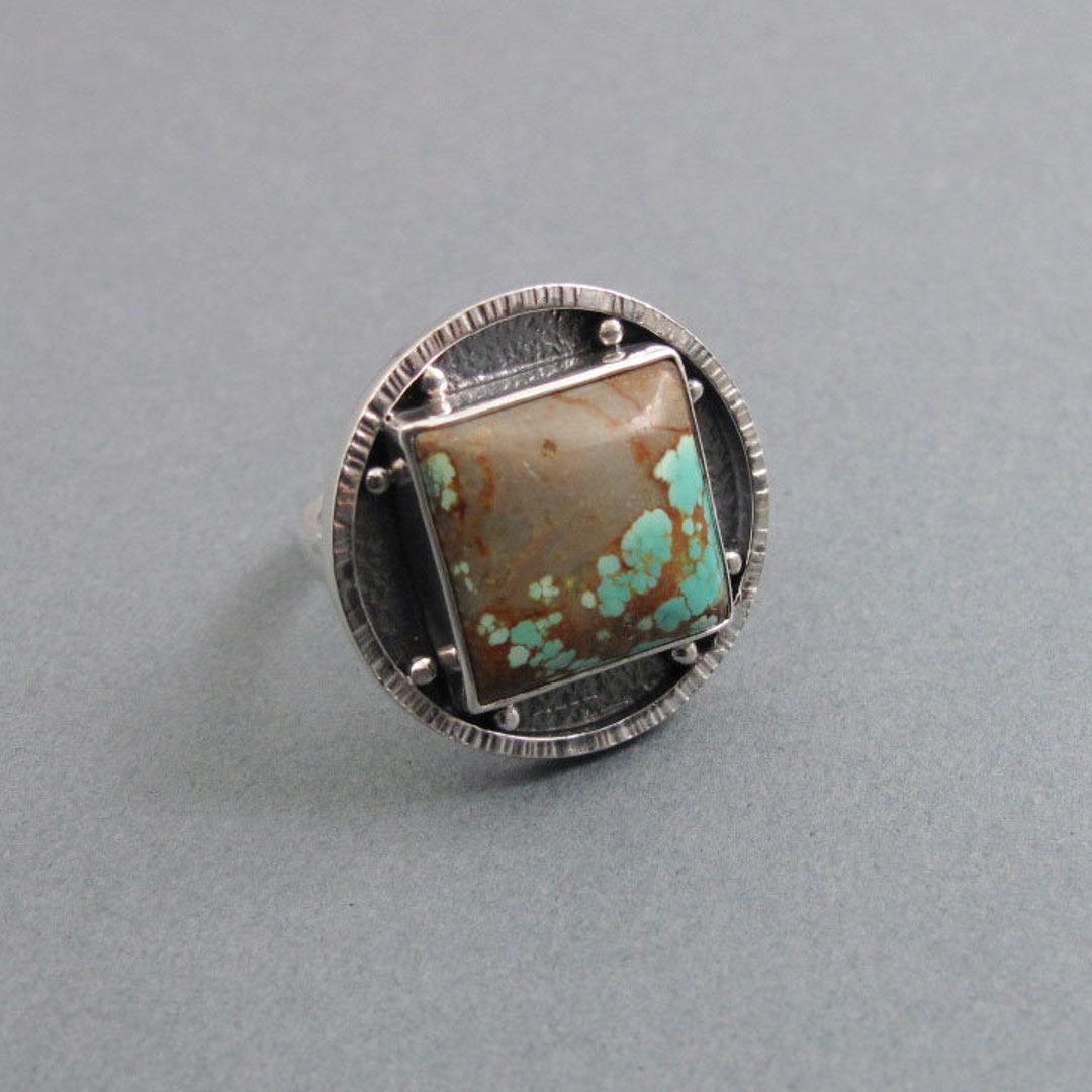 Number 8 Turquoise Ring, Nevada Turquoise Ring, Four Winds Ring ...