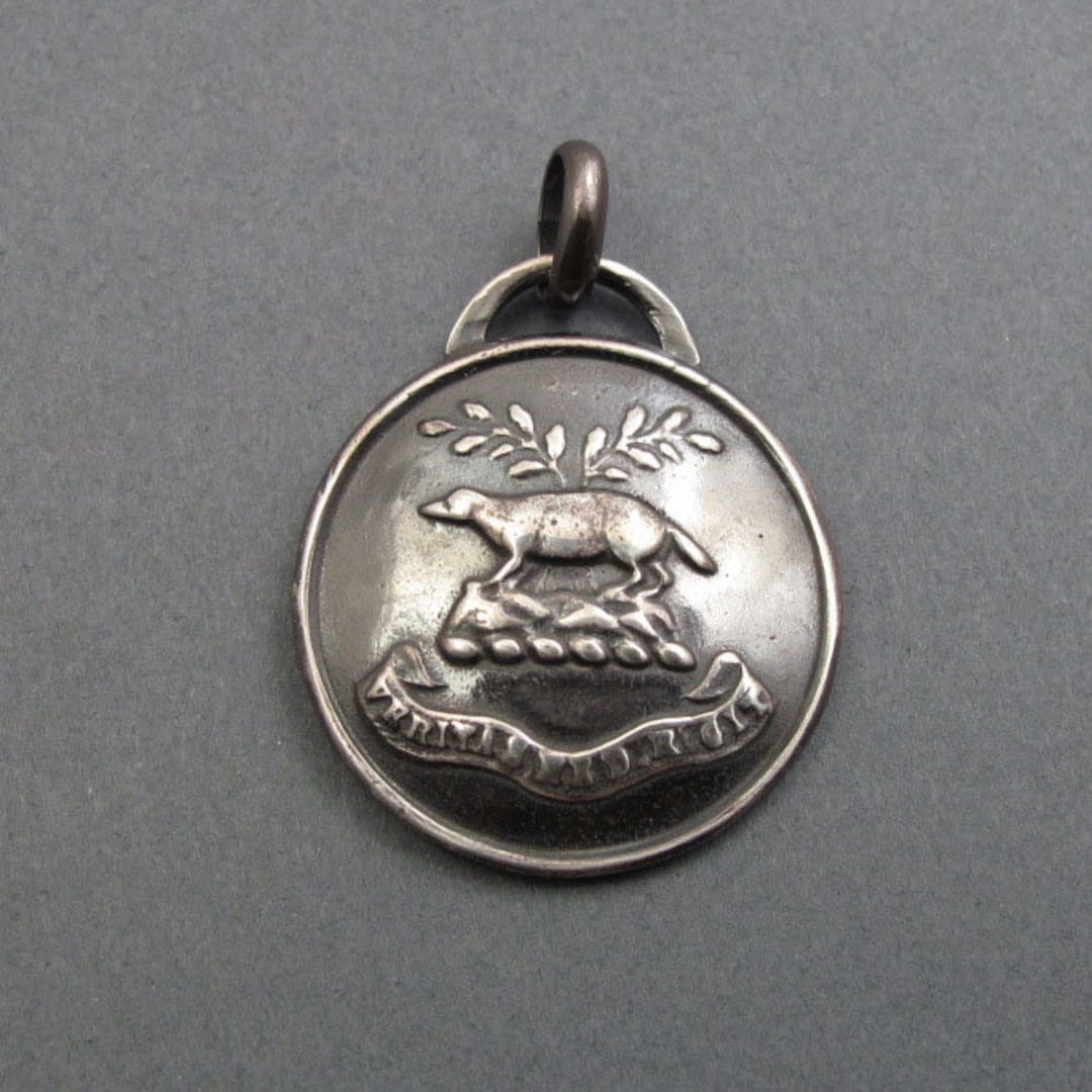 Antique Livery Button Pendant, Sterling Silver Button Necklace, Let the ...