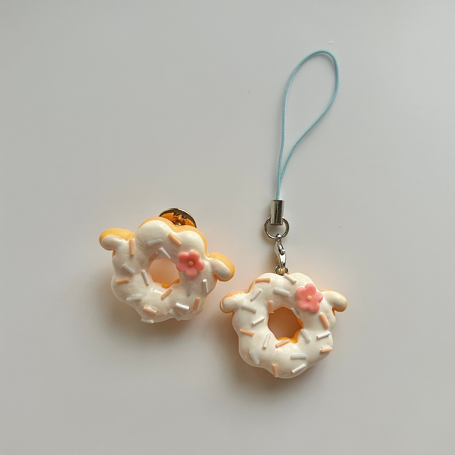 Handmade Sakura Bunny/sheep/mochi/regular Donut Phone Charm/pin - Etsy