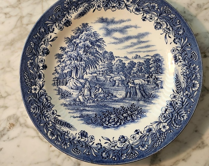 4 Staffordshire Liberty Blue Plates Independence Hall | Johnson ...