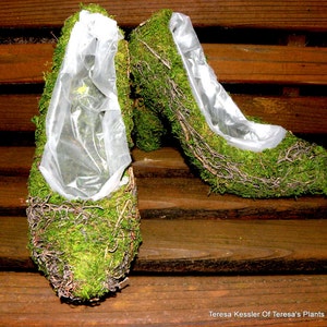 Moss Shoe Planter | Wedding Centerpiece | Moss and Vines Shoe | Moss ...