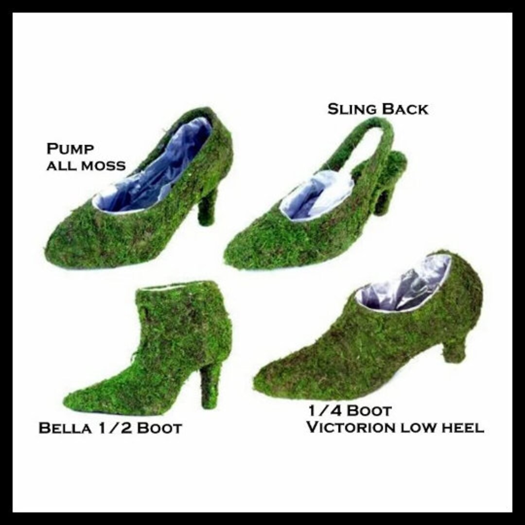 Moss Shoe Planters-shoe Baskets-moss Shoe-moss Boot-moss Planters-moss ...