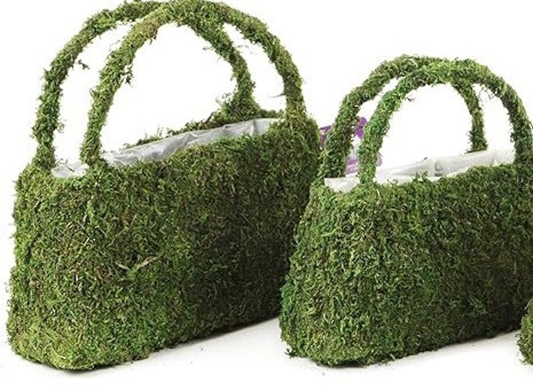 Moss Purse Baskets | Mothers Day | Wedding Centerpiece | Hand Bag ...