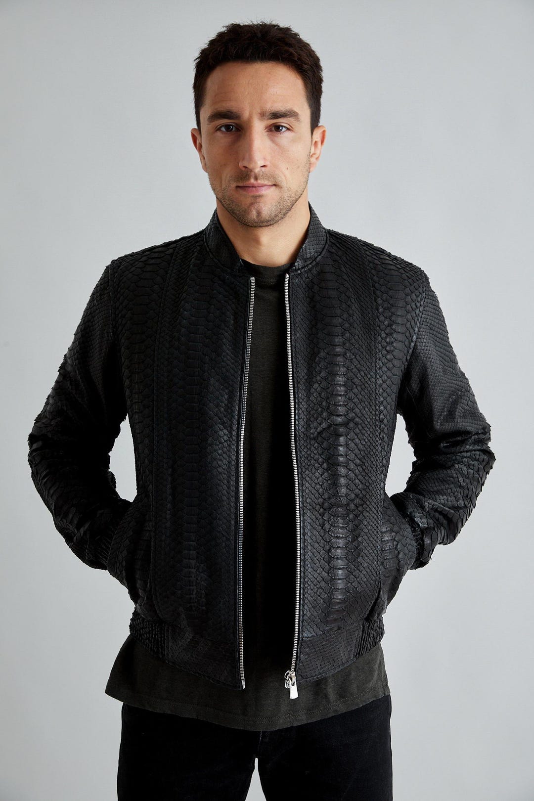 Men's Bomber Python Skin Jacket DRACO - Etsy
