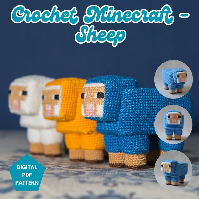 Minecraft Sheep Crochet Pattern Digital PDF Fun Amigurumi Tutorial ...
