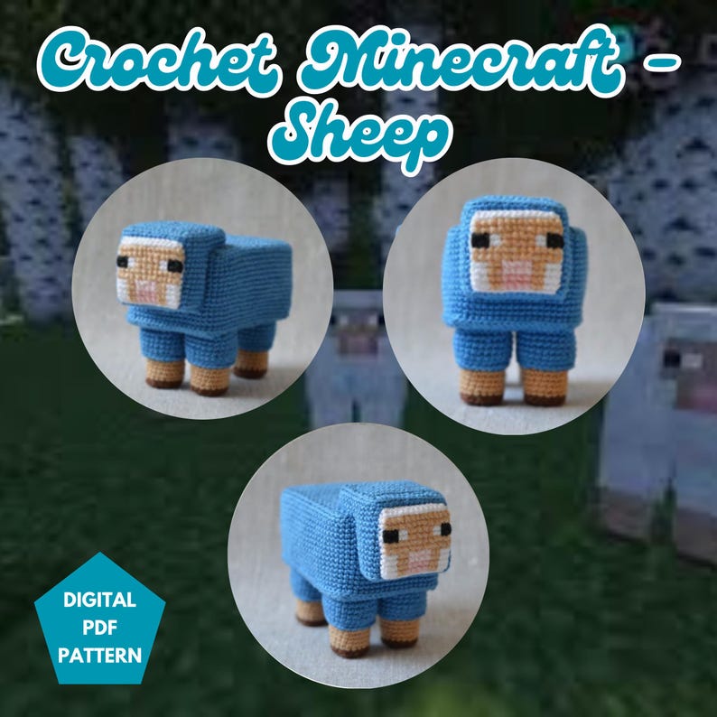 Minecraft Sheep Crochet Pattern Digital PDF Fun Amigurumi Tutorial ...
