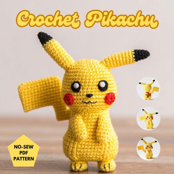 Crochet Pikachu Pattern - Etsy