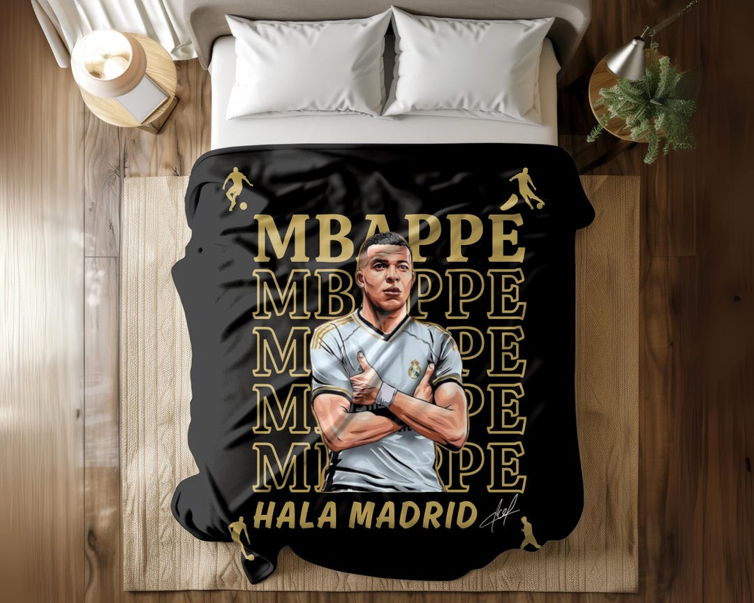 Kylian Mbappe Soccer Blanket - Cozy Plush Gift for Christmas, Birthday ...
