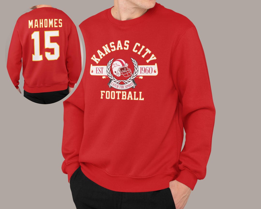 Kansas City Football Sweatshirt: Mahomes 15, Unisex Fan Apparel - Etsy