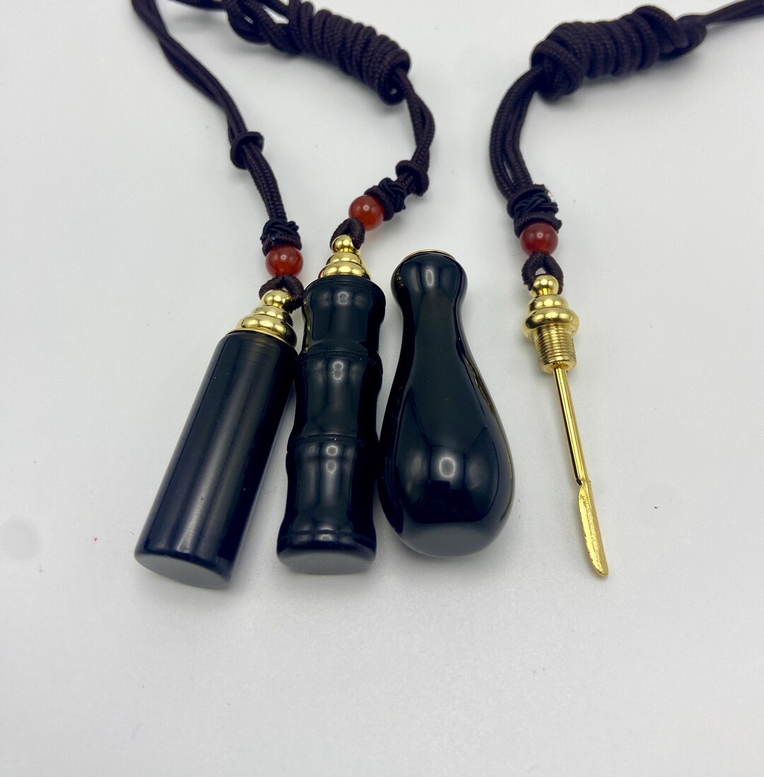 Mini Perfume Bottle Black Agate Bottle Pendant Keychain Perfume Vial ...