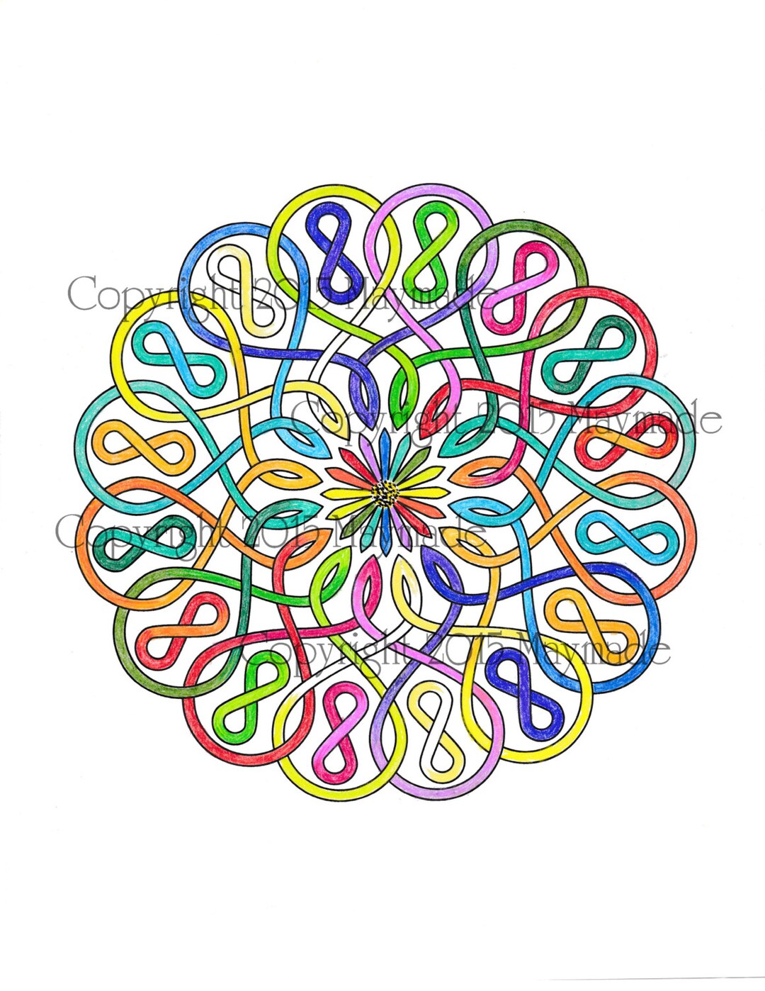 Ribbons Mandala 30 - PDF, JPEG, PNG, Svg, and Gsp for Cutting Machines and Coloring - Etsy