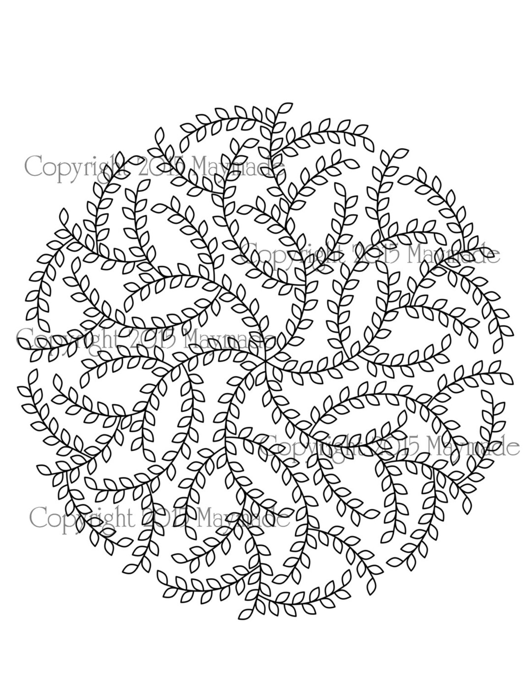 Leaves/vine Mandala 15 PDF, JPEG, PNG, Svg, and Gsp for Cutting ...