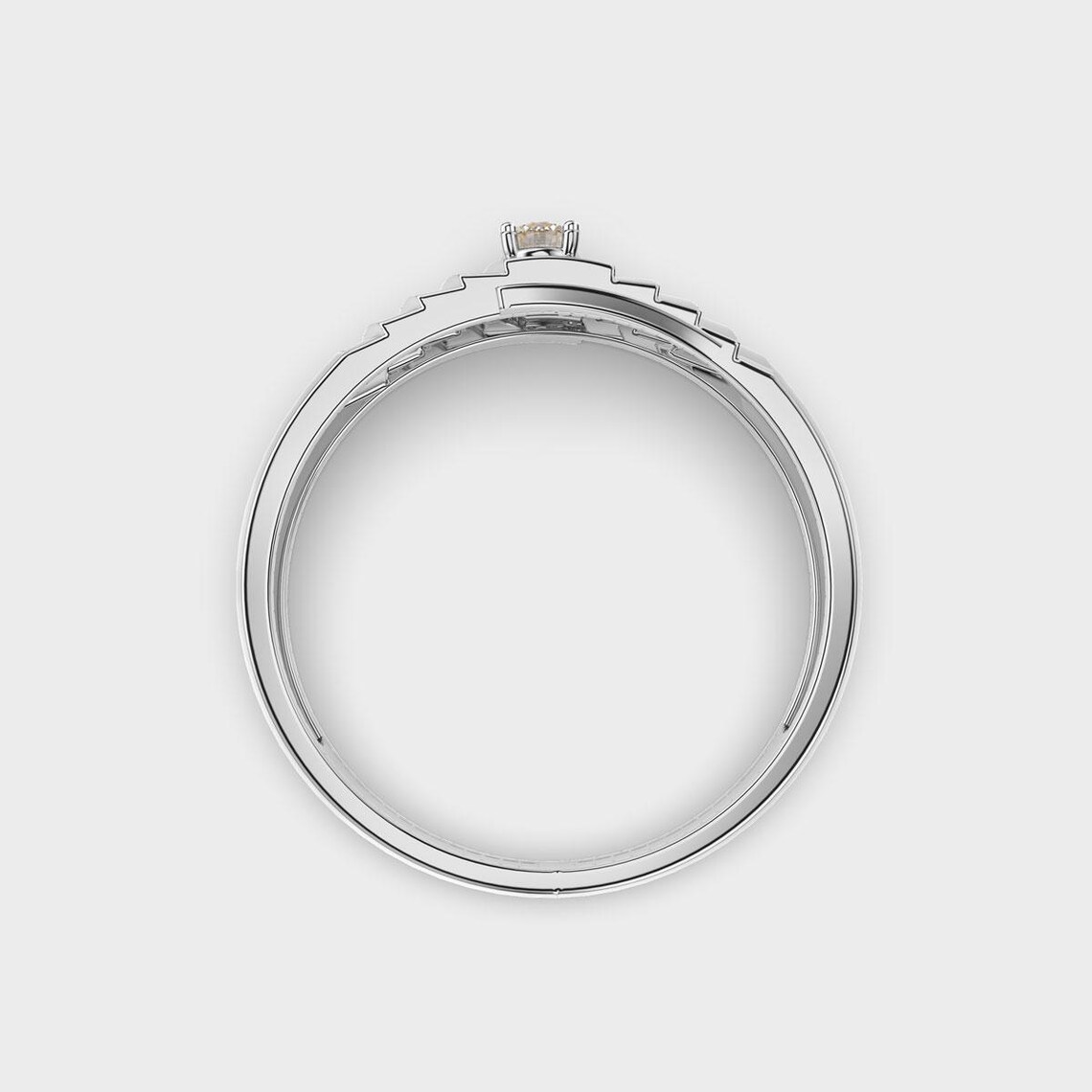 0.060 CT Men Solitaire Ring, Lab Grown Round Diamond Ring, Unique Men ...