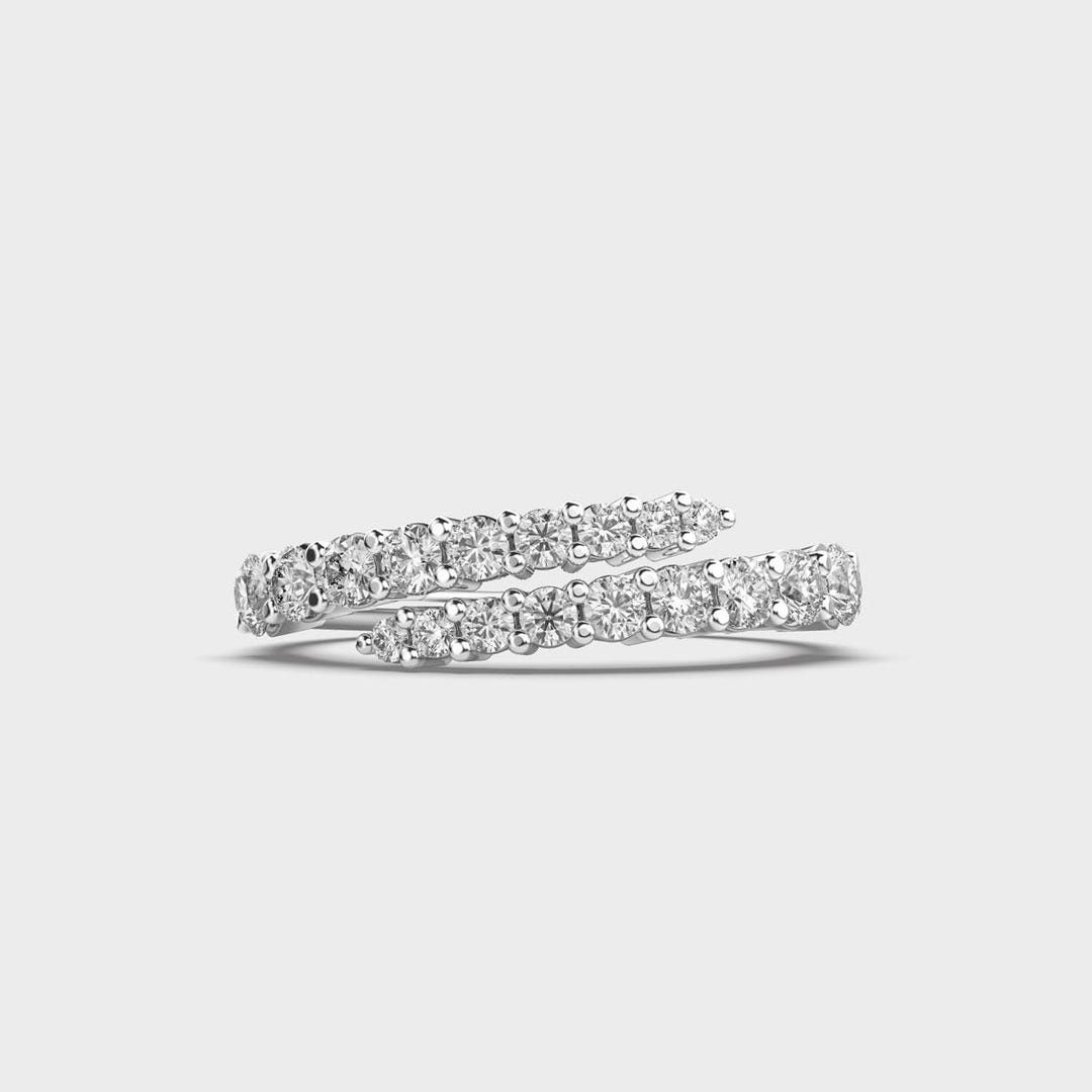 Lab Grown Diamond Zigzag Ring: 14k White Gold Stackable Knuckle Ring - Etsy