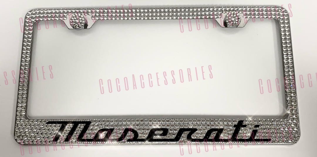 Maserati Crystallized Clear Bling License Plate Frame Holder Made With ...