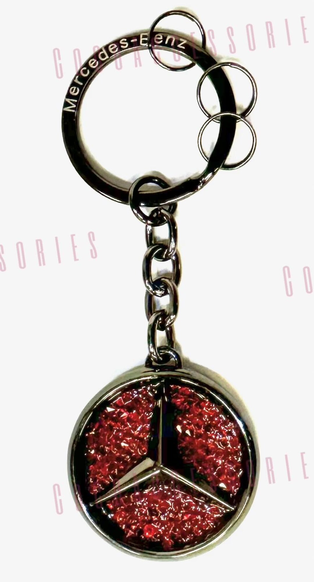 Mercedes Benz AMG Red Crystallized Bling Keychain Key Holder Accessory ...