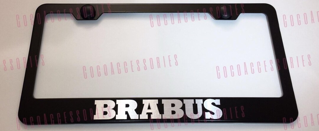 Brabus Mercedes Benz Matte Black Stainless Steel License Plate Frame ...