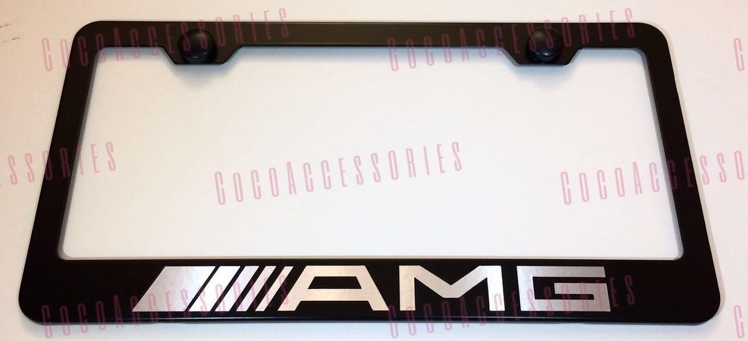 AMG Mercedes Benz Matte Black Stainless Steel License Plate Frame ...