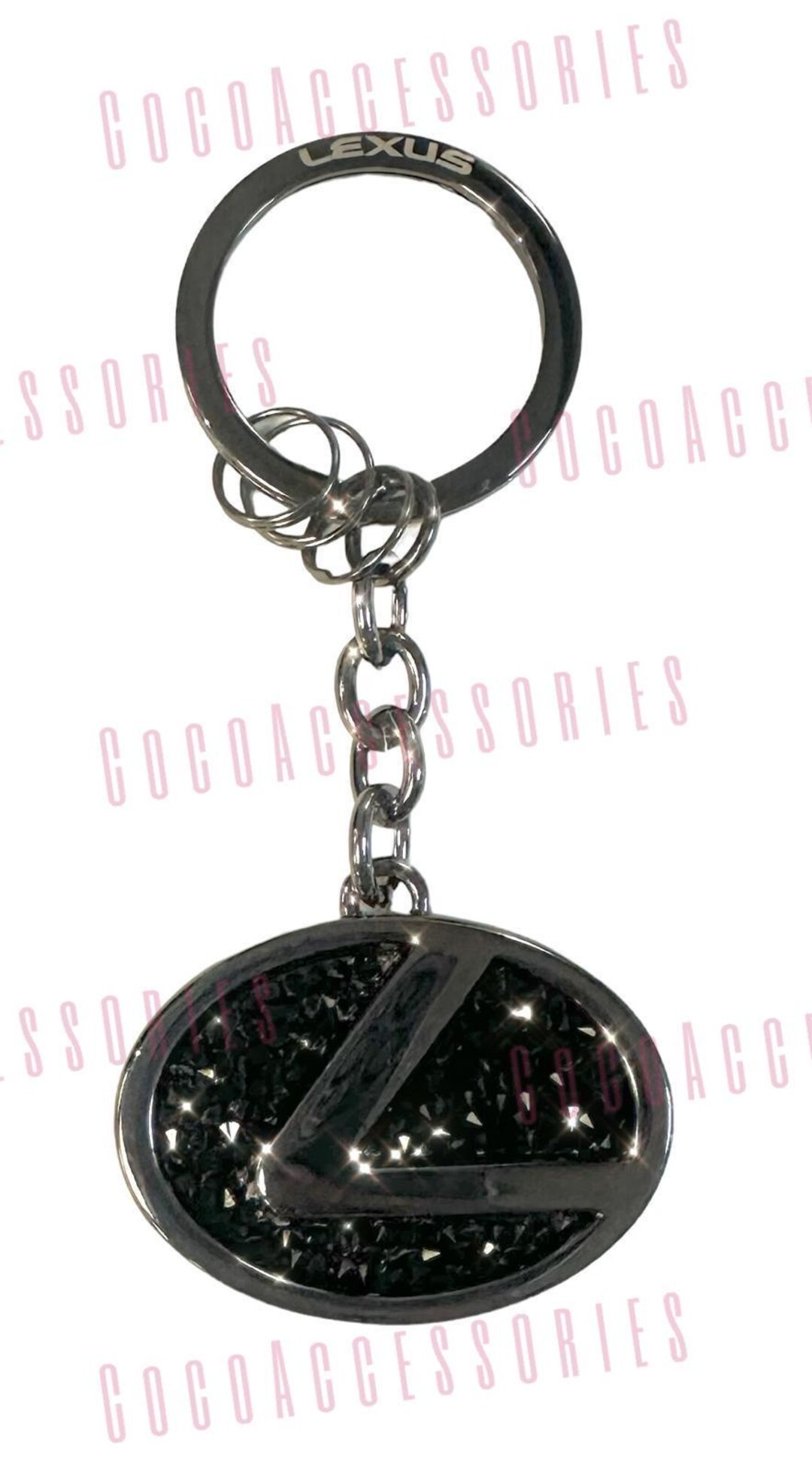 Lexus F Sport Black Crystallized Bling Keychain Key Holder Accessory ...