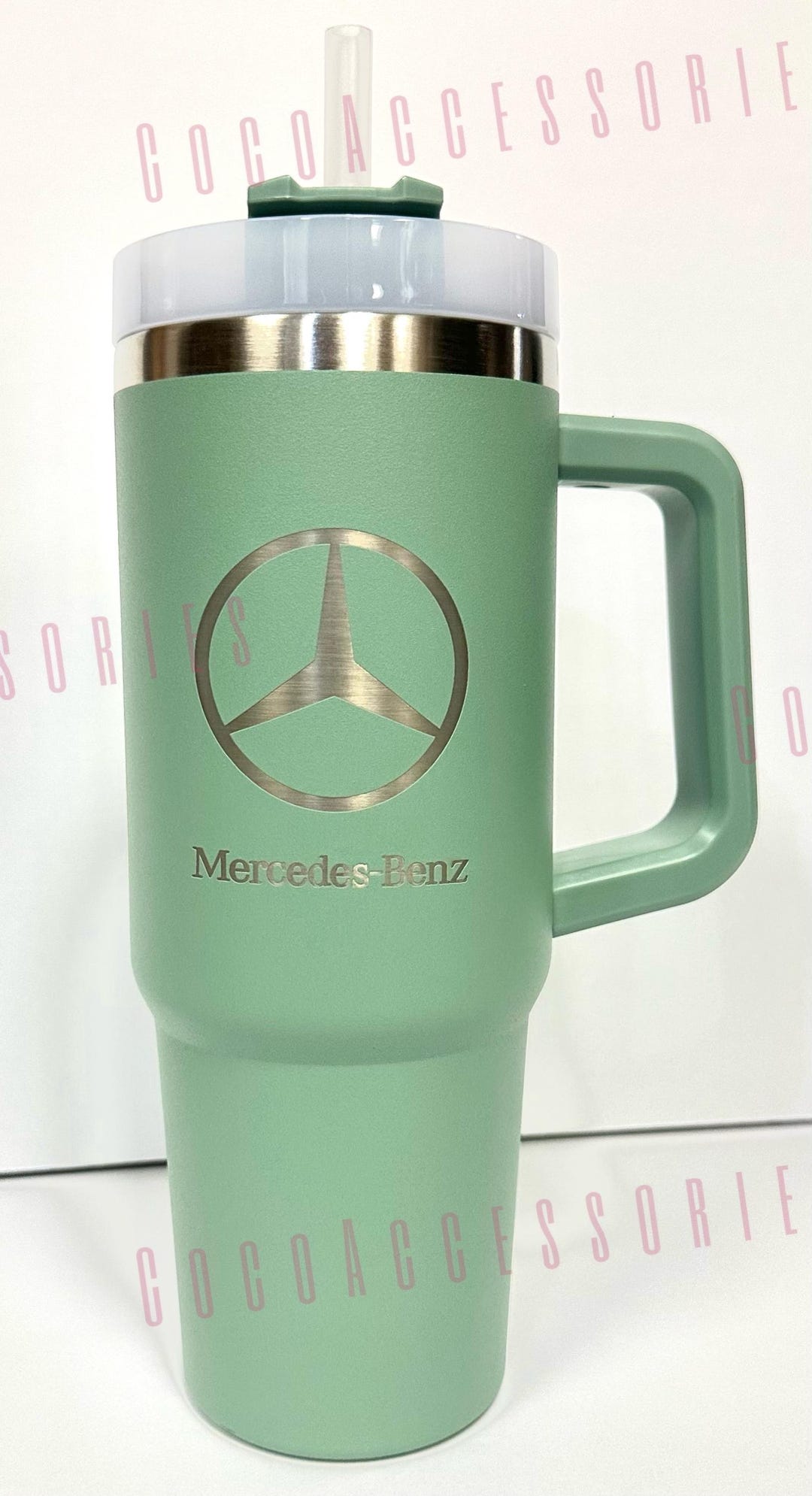 Green Mercedes Benz AMG Cup With Hand Holder Metal 30 Oz Stainless ...