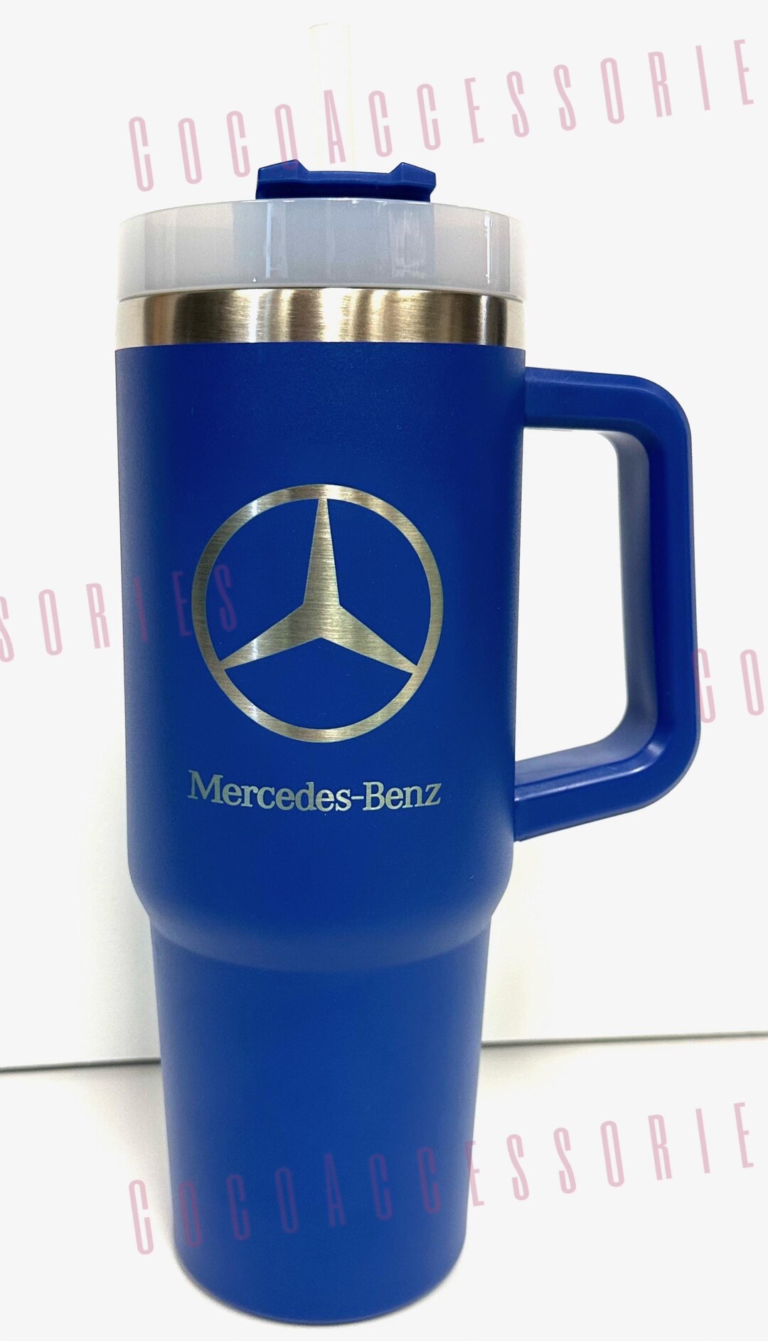 Blue Mercedes Benz AMG Cup With Hand Holder Metal 30 Oz Stainless Steel ...