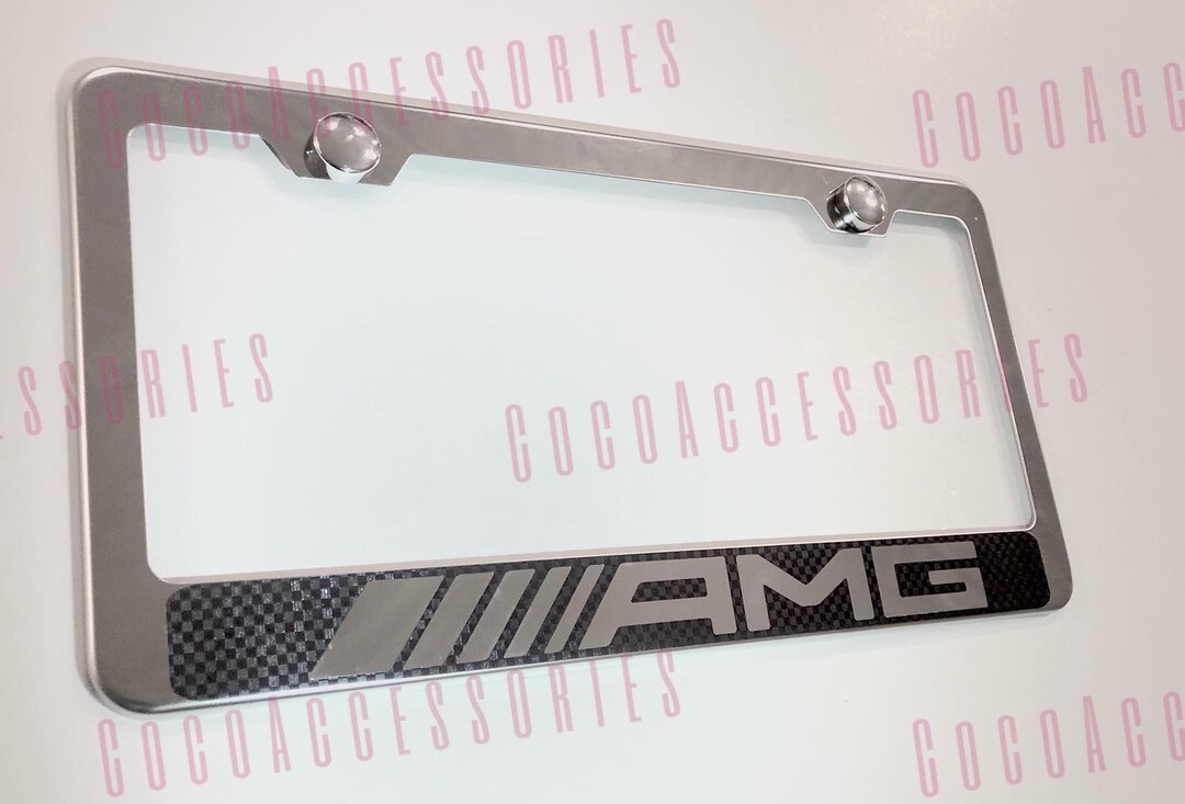 AMG Carbon Fiber Mercedes Benz Stainless Steel License Plate Frame ...