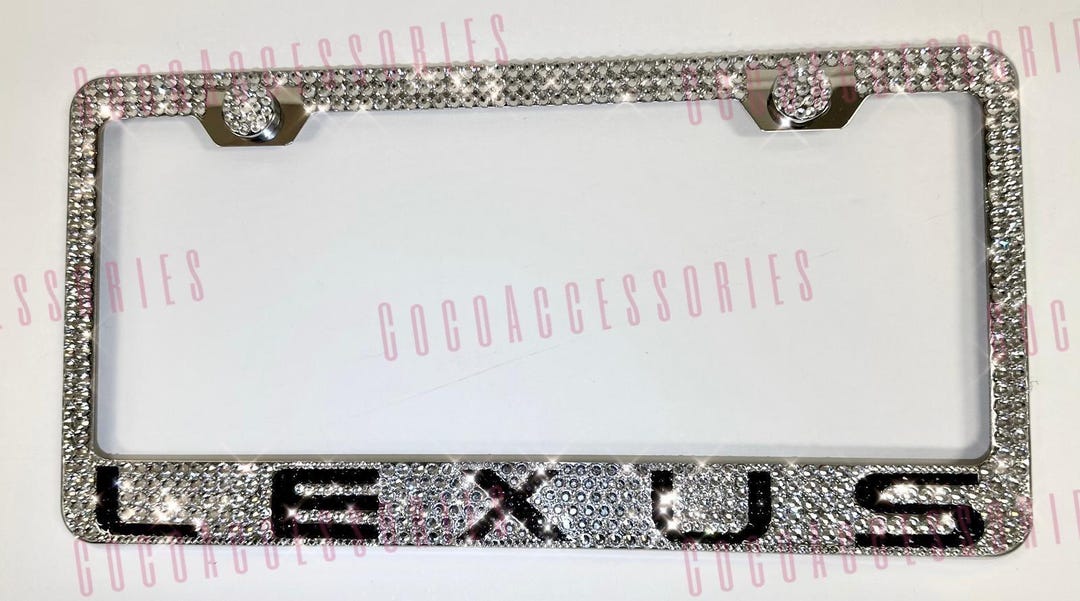 Lexus F Sport Electric Crystallized Clear Bling License Plate Frame ...