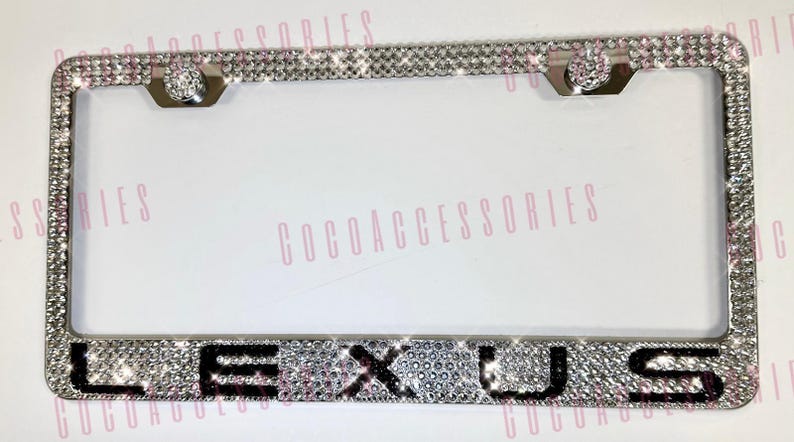 Lexus F Sport Electric Crystallized Clear Bling License Plate Frame ...