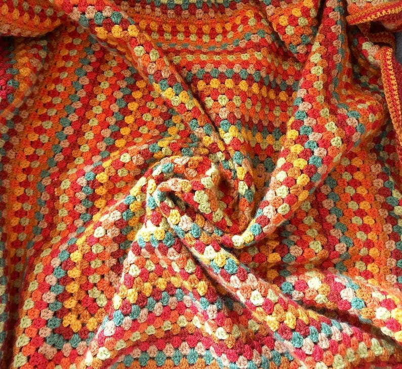 Autumn Leaves Granny Square Crochet Blanket Pattern (PDF Download ...