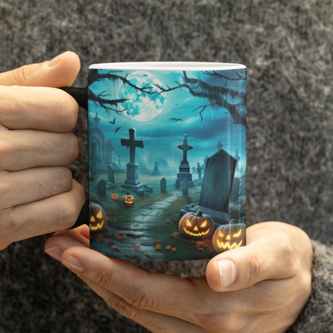 Halloween Magic Mug | Spooky Graveyard Coffee Mug | Color Changing Mug ...