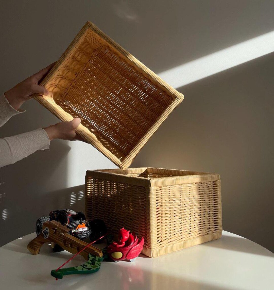 Wicker Basket Organizer Storage for Books and Toys Unique Gift for Kids ...